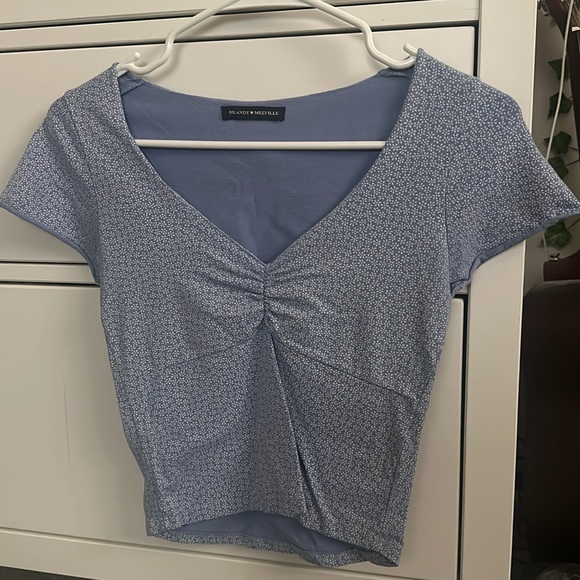 Brandy Melville | Tops | Blue Floral Brandy Melville Top | Poshmark